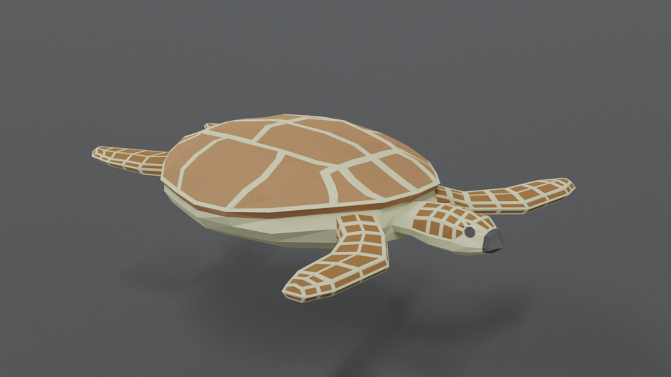 ArtStation - Low Poly Cartoon Loggerhead Sea Turtle | Game Assets