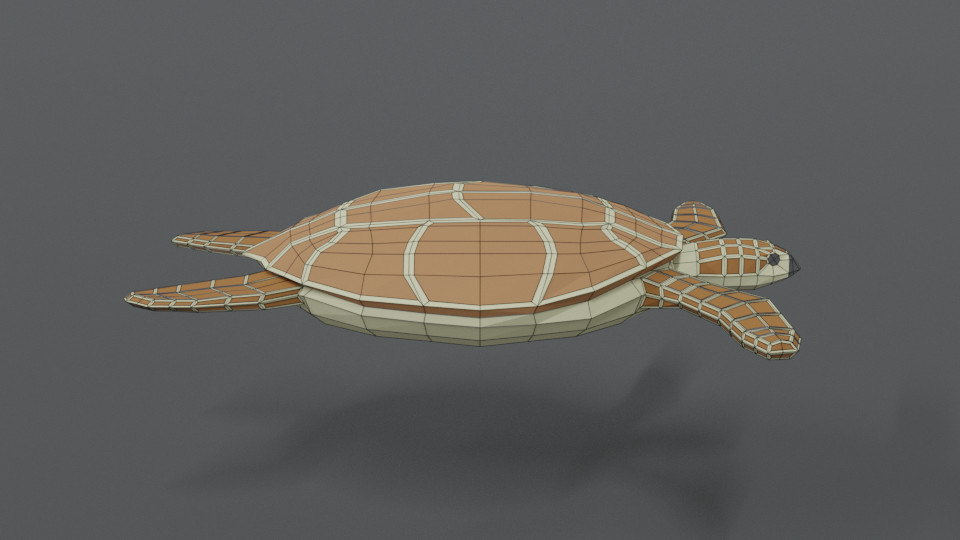 ArtStation - Low Poly Cartoon Loggerhead Sea Turtle | Game Assets