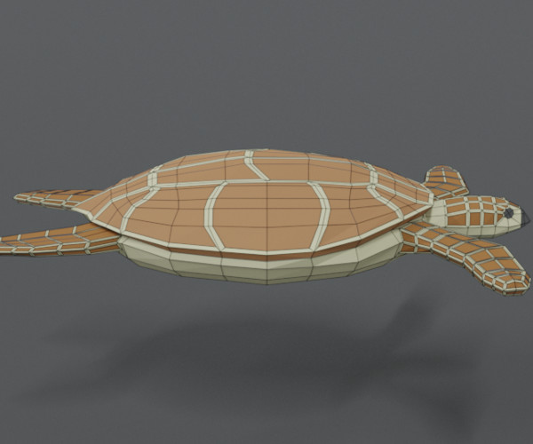 ArtStation - Low Poly Cartoon Loggerhead Sea Turtle | Game Assets