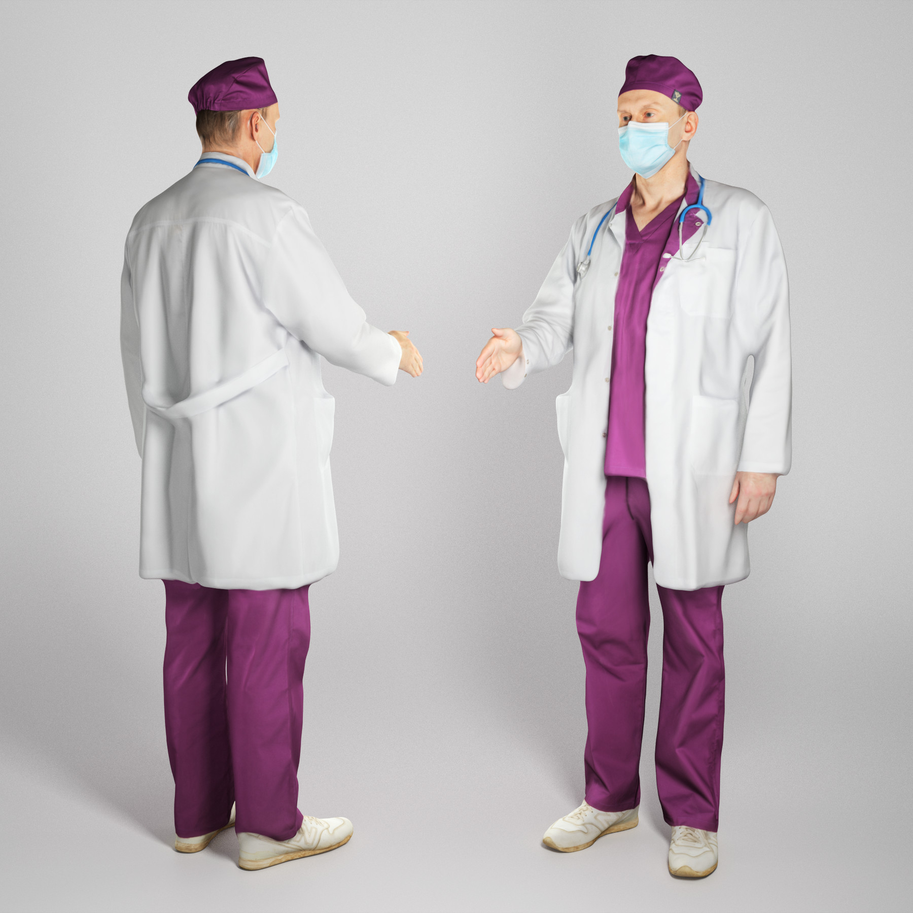 ArtStation - Medical doctor male is shaking hand 170 | Game Assets