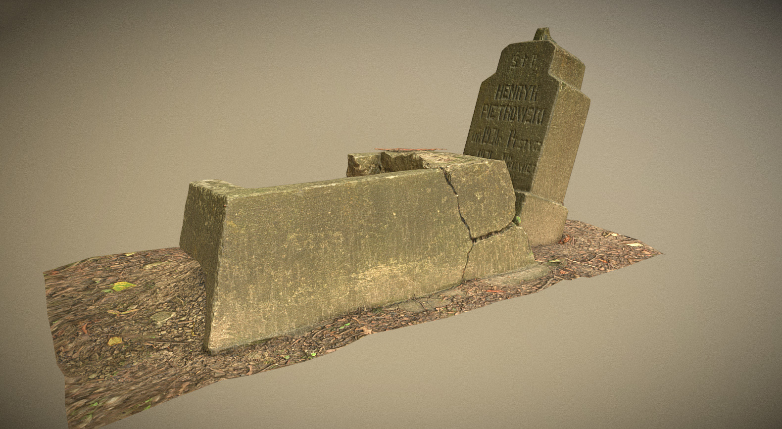 ArtStation - Scanned photorealistic broken grave Low-poly 3D model ...