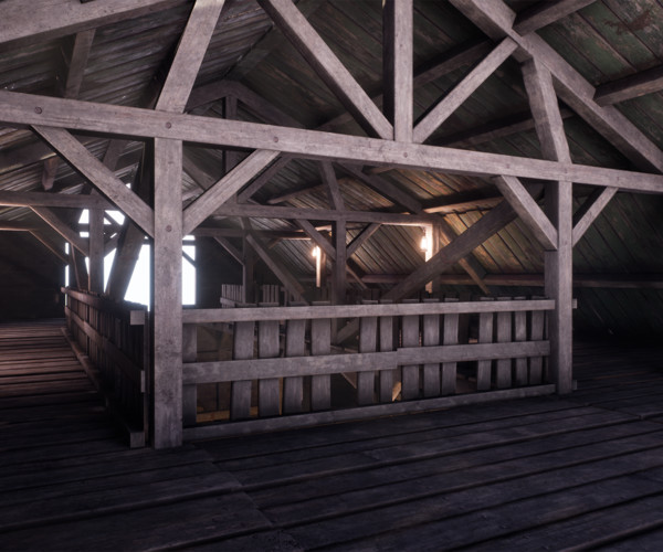 ArtStation - Old West Modular Barn | Game Assets