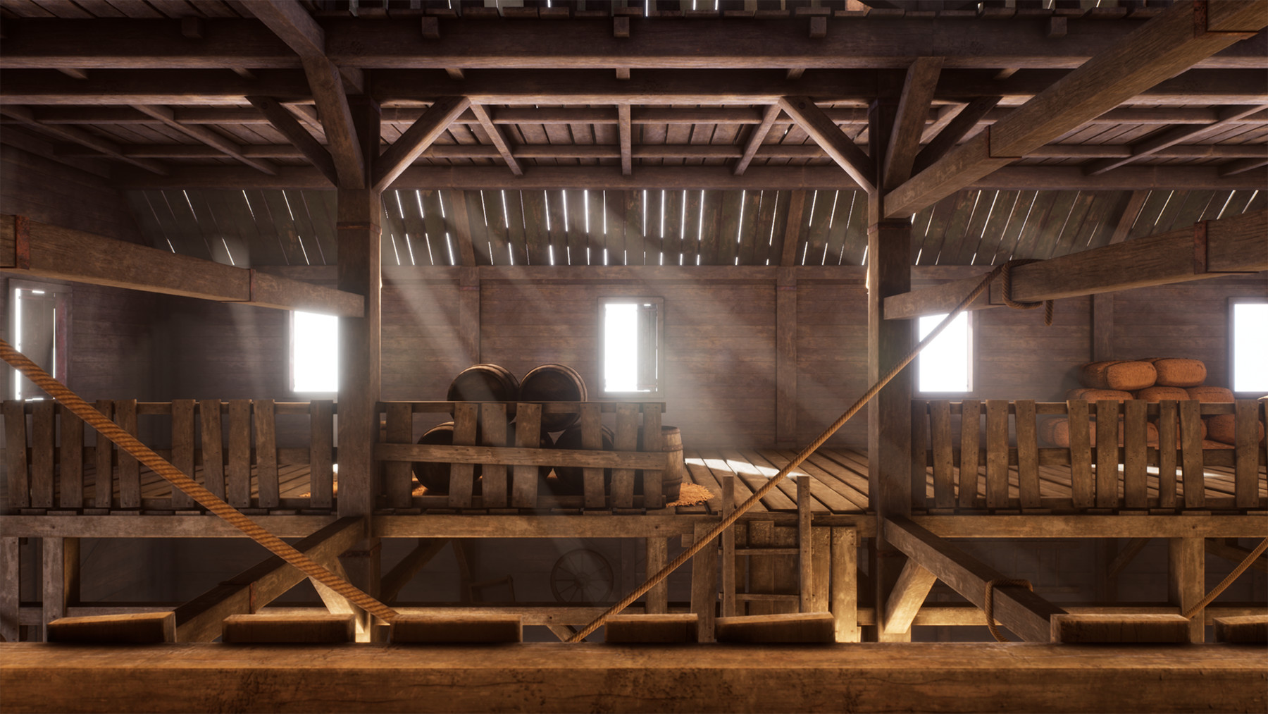 ArtStation - Old West Modular Barn | Game Assets