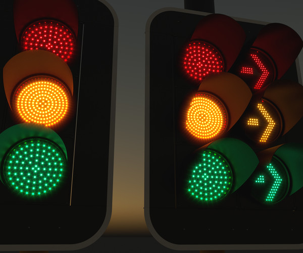 ArtStation - 200mm LED Traffic Lanterns / Traffic Lights | Resources