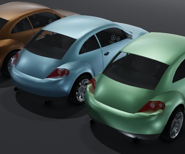 ArtStation - Generic Compact Car With Interior Lowpoly 3D Model | Game ...