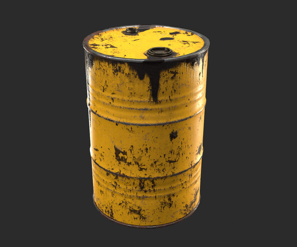 ArtStation - Old Rusty Oil Drum with oil leakage PBR Low-poly | Resources