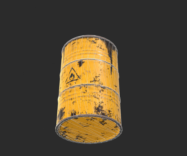 ArtStation - Old Rusty Oil Drum with oil leakage PBR Low-poly | Resources