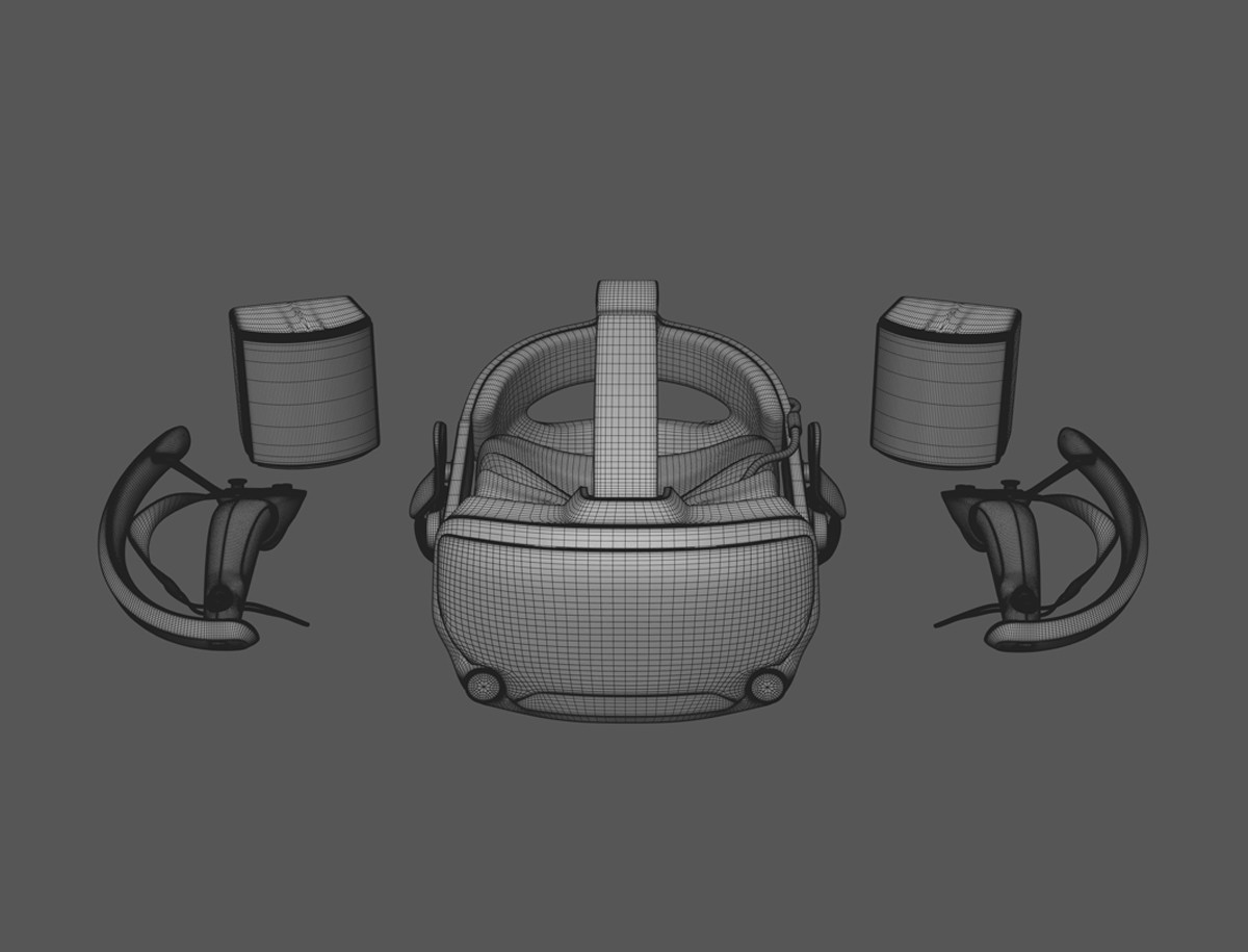 ArtStation - Valve Index VR headset with controllers and sensors - full ...