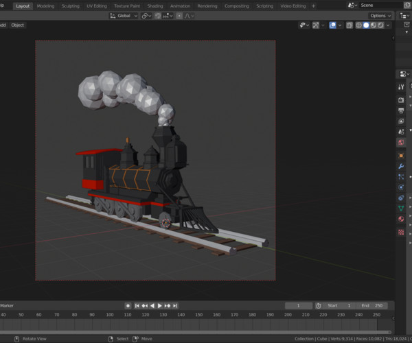 ArtStation - Low Poly Train (3d Model) | Resources