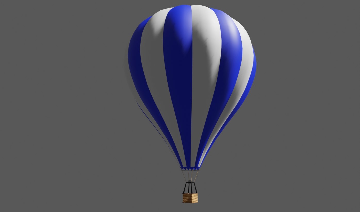 ArtStation - Blue Balloon Striped - Low-poly 3D model - Balao Azul ...