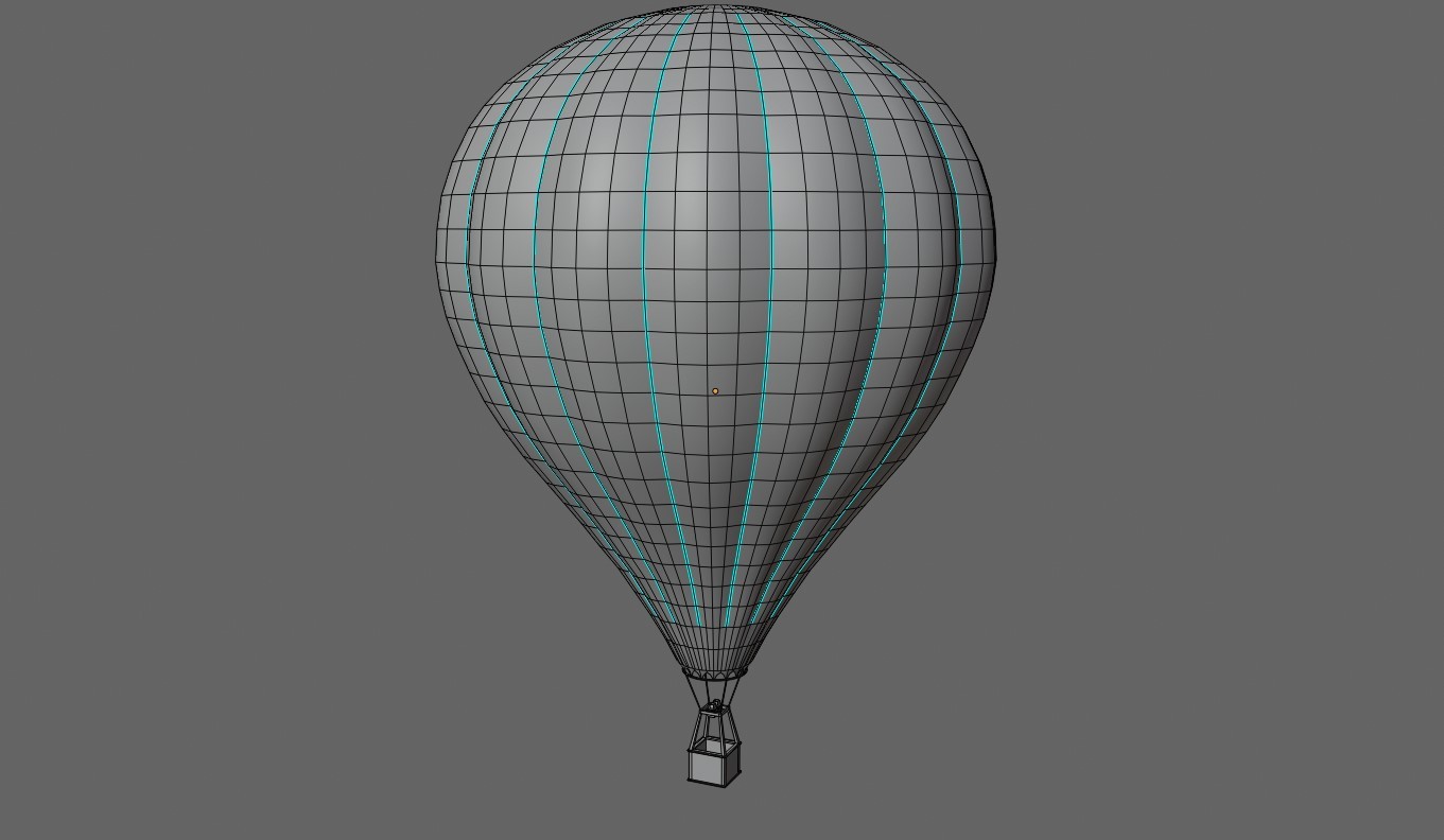 ArtStation - Blue Balloon Striped - Low-poly 3D model - Balao Azul ...