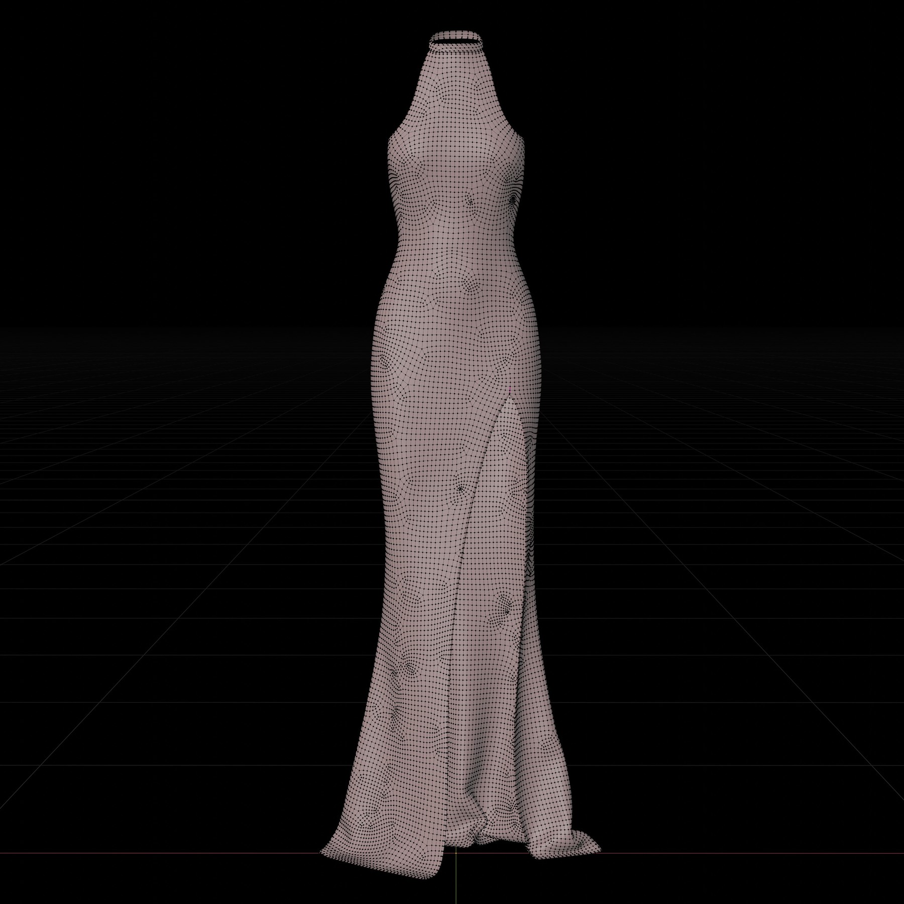 ArtStation - Halter neck gown with high slit 3D model | Resources