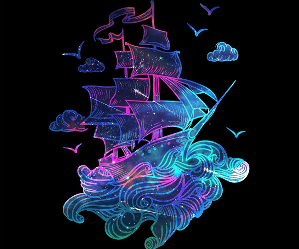 ArtStation - Neon Boat | Artworks