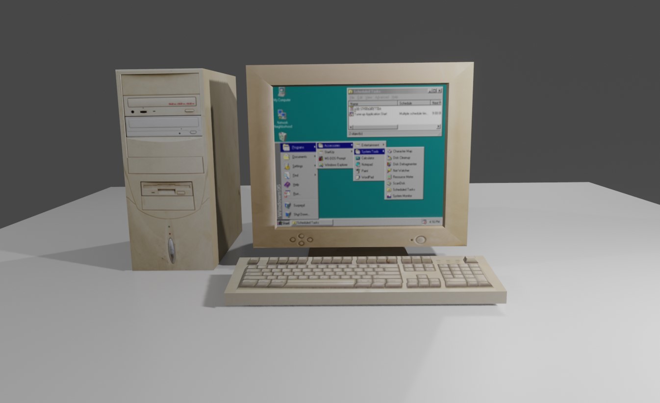 ArtStation - Old Computer - Computador Velho Low-poly 3D model | Game ...