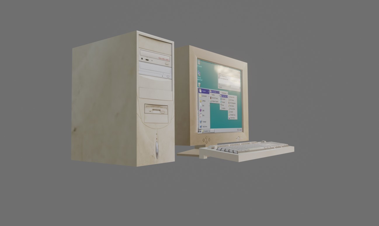 ArtStation - Old Computer - Computador Velho Low-poly 3D model | Game ...