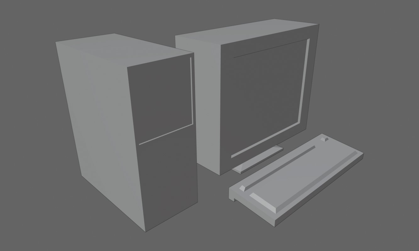 ArtStation - Old Computer - Computador Velho Low-poly 3D model | Game ...