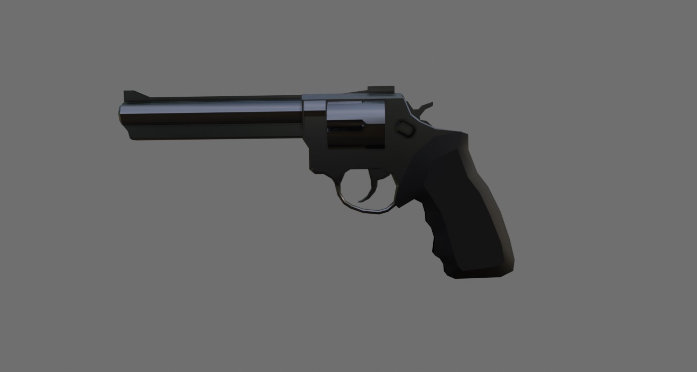 ArtStation - Black Revolver 44 - Magnum - Gun - Weapon - Arma Low-poly ...