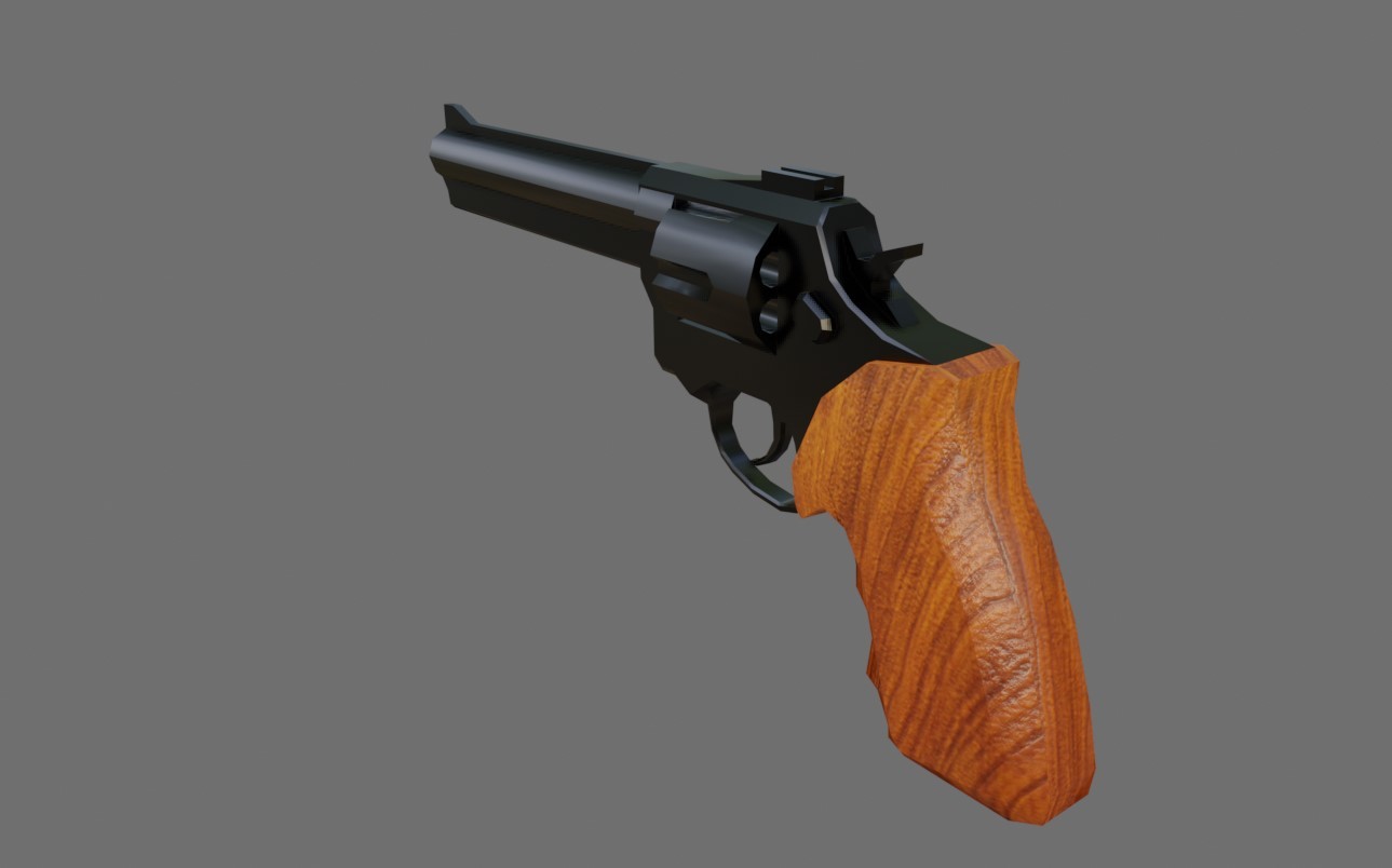 ArtStation - Black Revolver 44 - Wood Magnum Gun - Weapon - Arma Low ...
