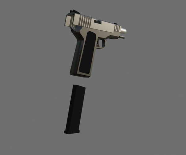 ArtStation - Black Pistol 9mm - Revolver - Gun Weapon - Arma Low-poly ...