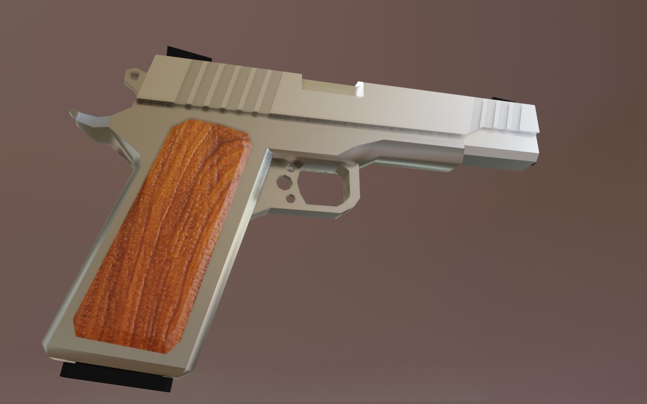 ArtStation - Pistol 9mm Chrome - Revolver Gun Weapon - Arma Low-poly 3D ...