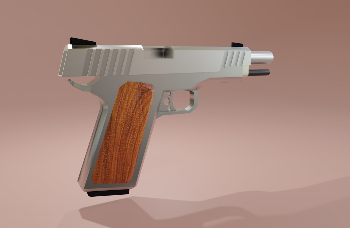 ArtStation - Pistol 9mm Chrome - Revolver Gun Weapon - Arma Low-poly 3D ...