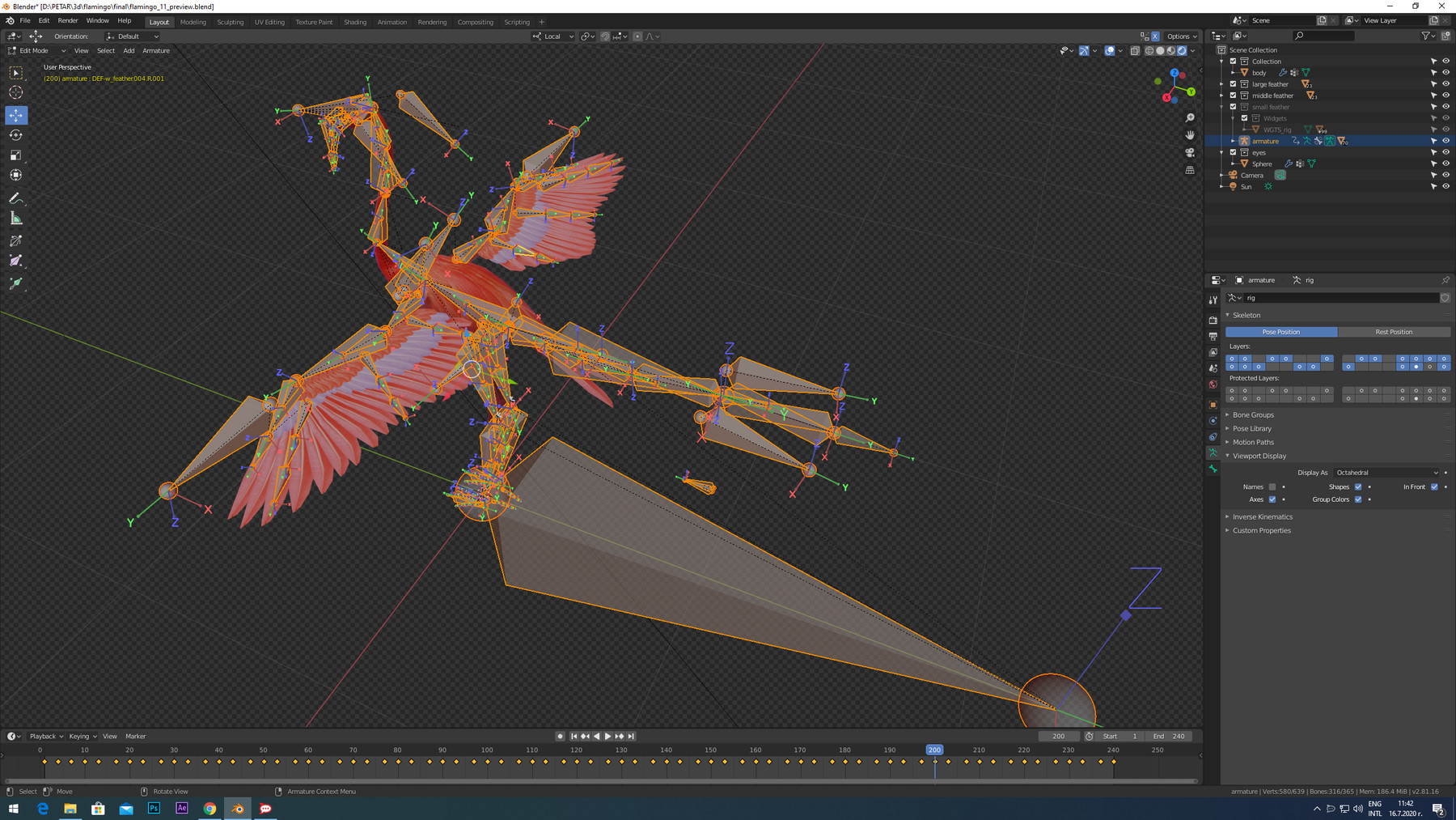 ArtStation - Flamingo flying | Game Assets