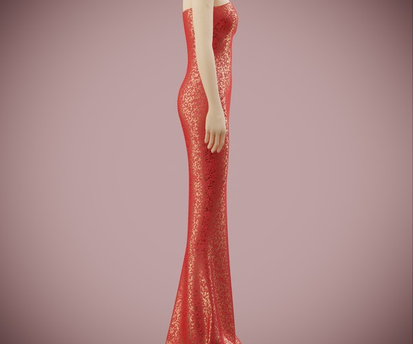 ArtStation - Elegant sequin silk dress 3d model | Resources