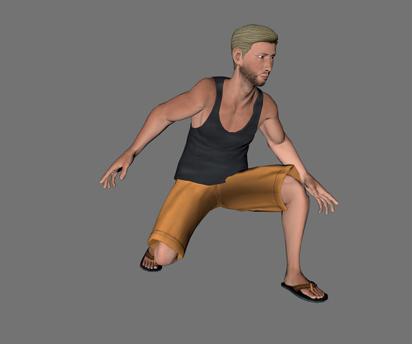 ArtStation - Animated Man -Rigged 3d game character Low-poly 3D model ...