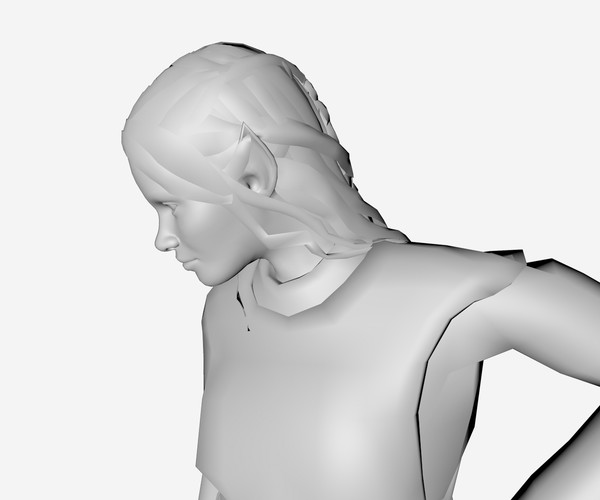 ArtStation - Elf Statue Low-poly 3D model | Resources