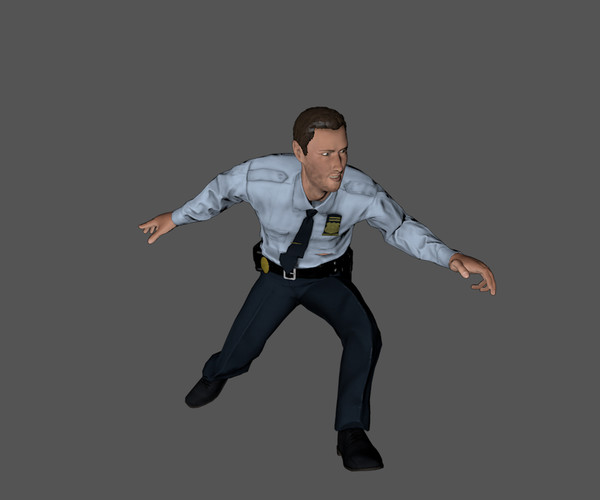 ArtStation - Animated Police Officer-Rigged 3d game character Low-poly ...