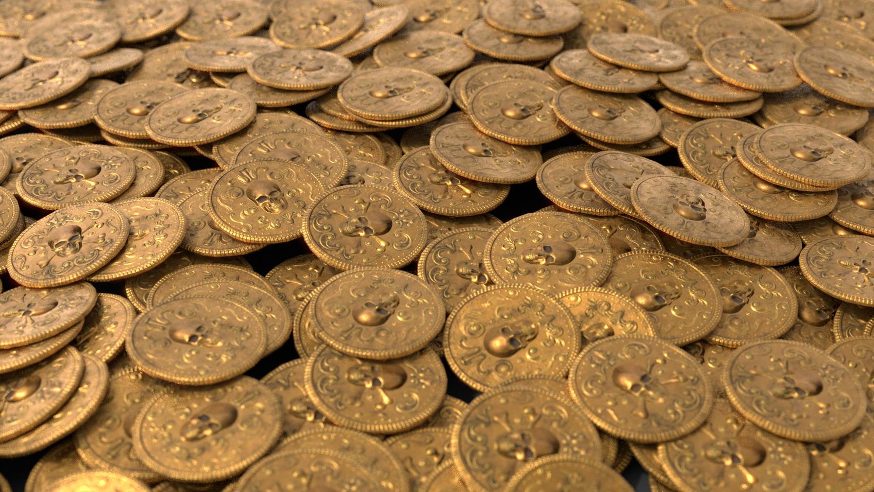 ArtStation - Pirate Gold Coin and Stack - Variant B | Game Assets