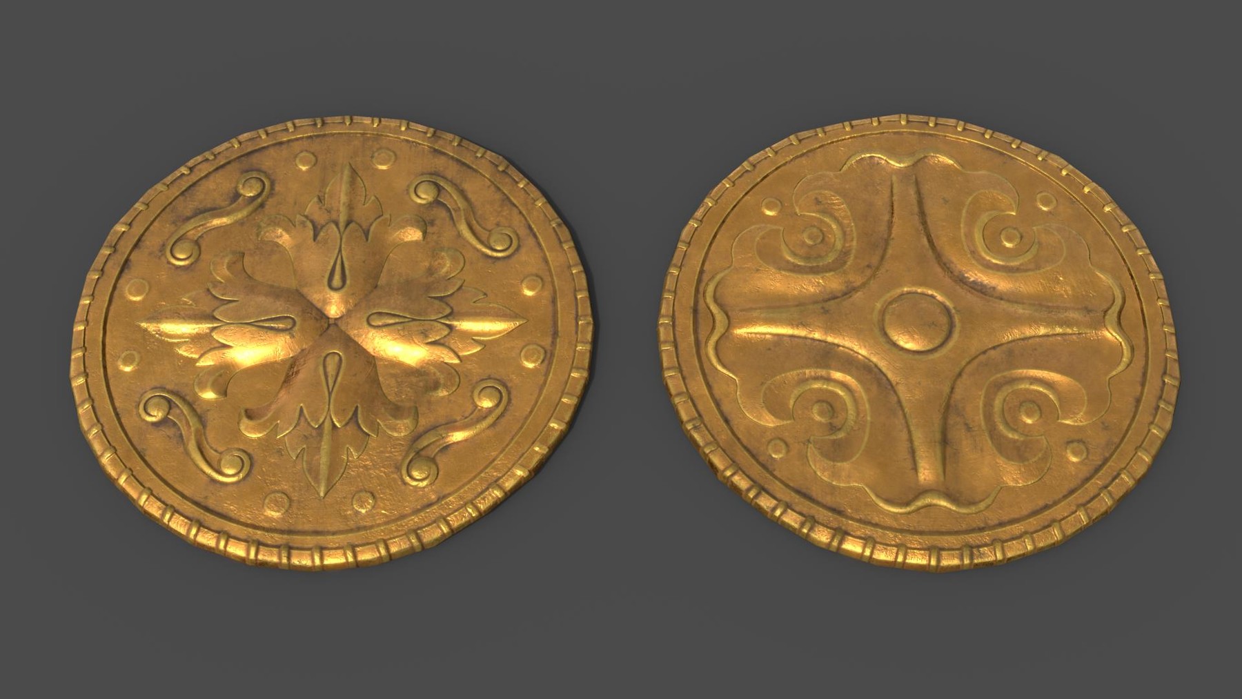 ArtStation - Pirate Gold Coin and Stack - Variant C | Game Assets