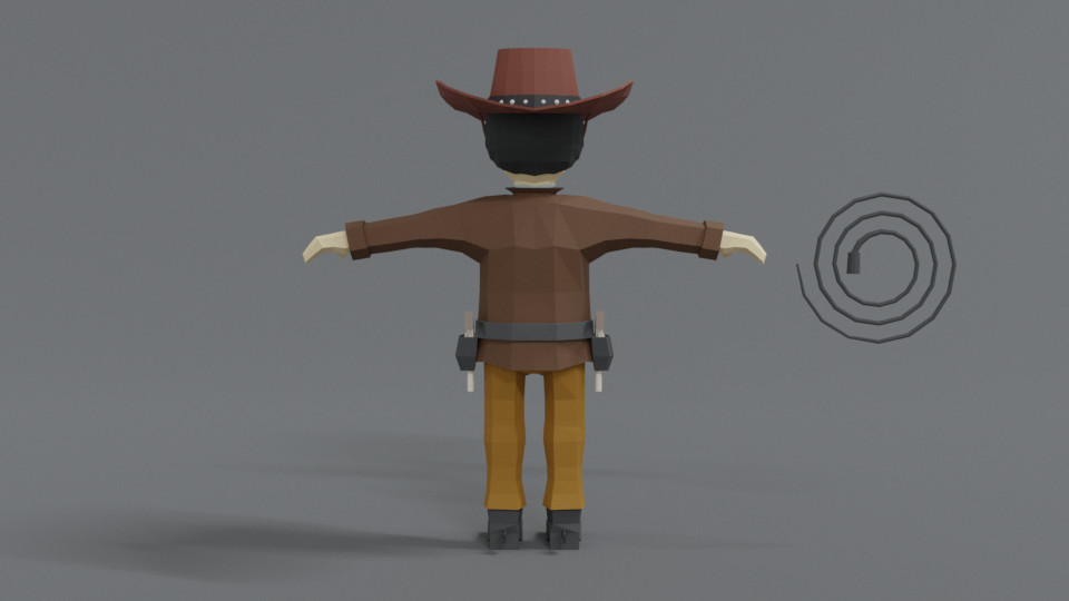 ArtStation - Low Poly Cartoon Cowboy | Game Assets