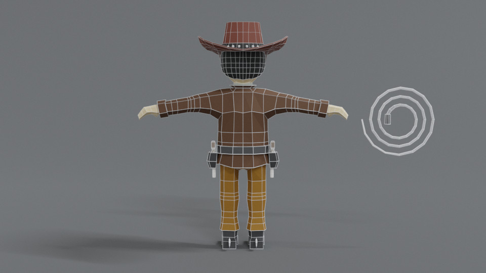 ArtStation - Low Poly Cartoon Cowboy | Game Assets