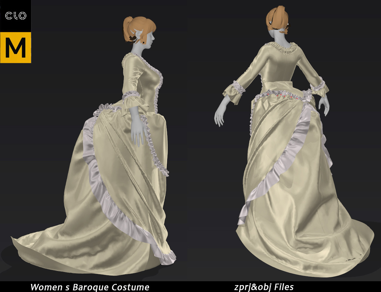 ArtStation - Women's Baroque Costume Barrueco Costume ancient costume ...