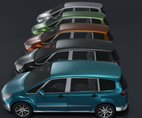 ArtStation - Generic Minivan Car With Interior Lowpoly 3D Model Low ...