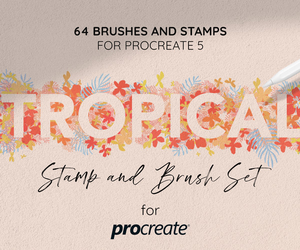 ArtStation - Tropical Summer Stamp and Brush set for Procreate | Brushes