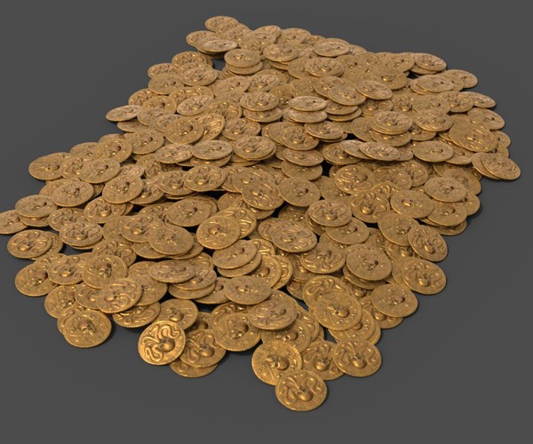 ArtStation - Pirate Gold Coin and Stack - Variant E | Game Assets