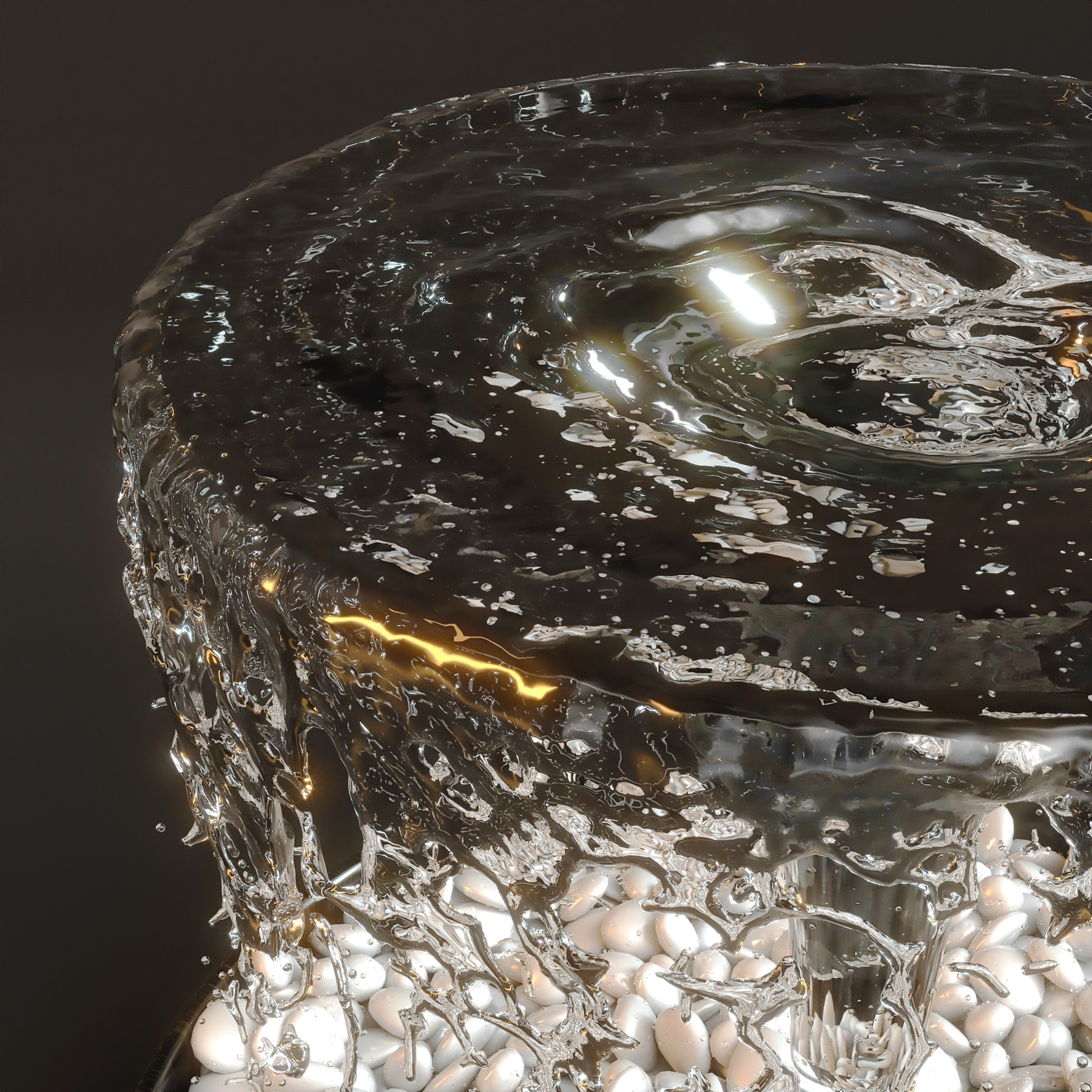 ArtStation - Modern water fountain with simulated stream 3D model ...