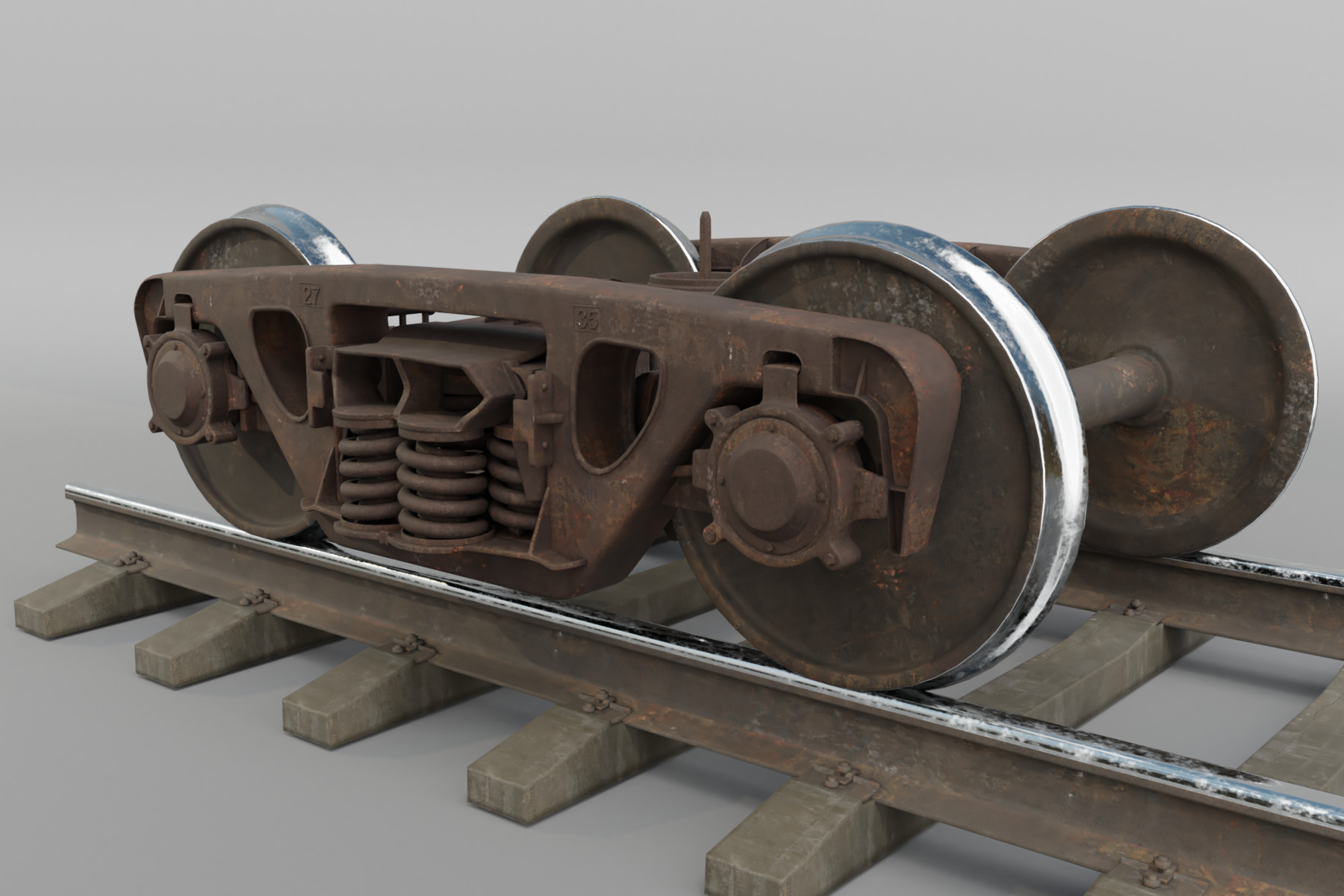 ArtStation - Railway freight Bogie Game ready | Game Assets