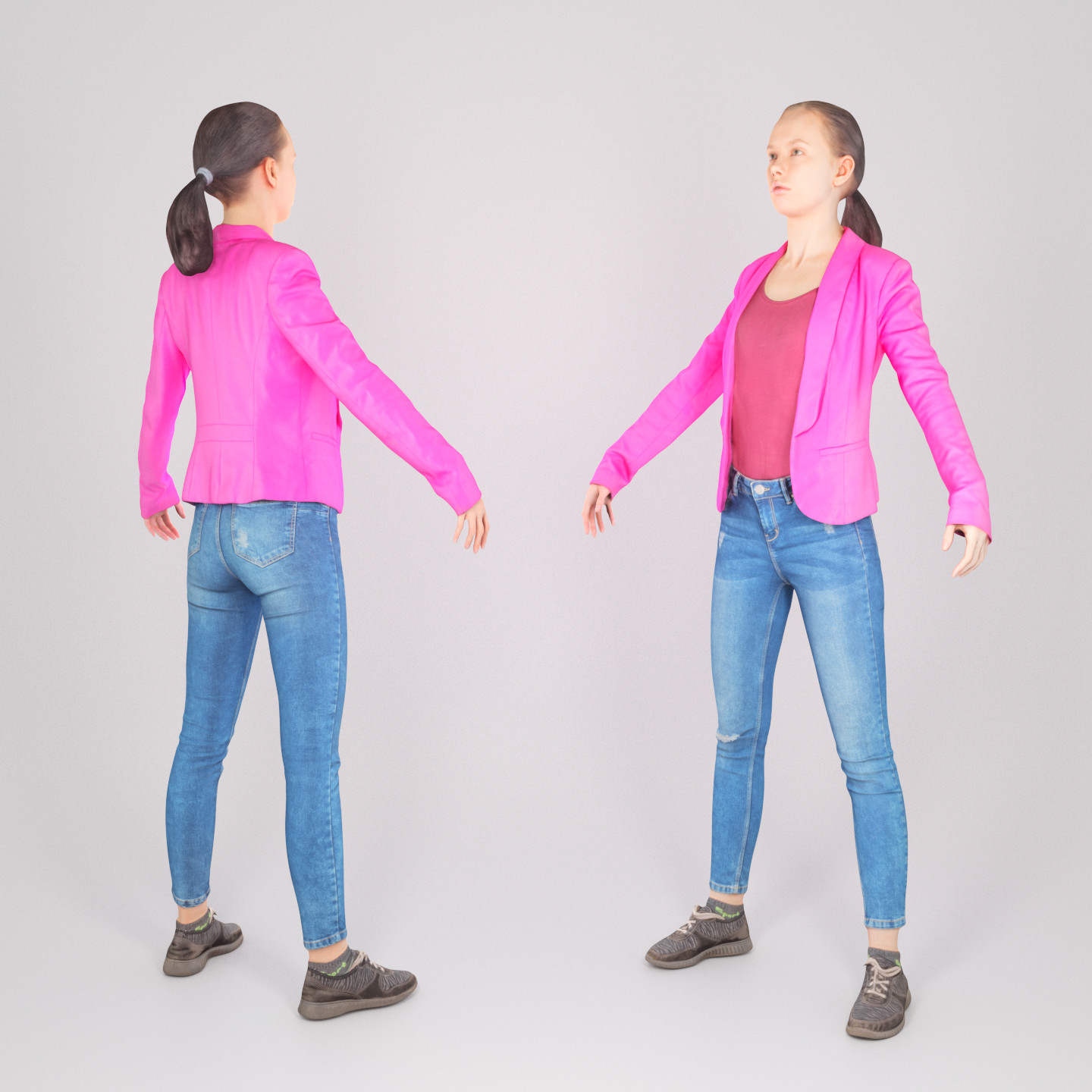 ArtStation - Female in a purple jacket ready for animation 200 | Game ...