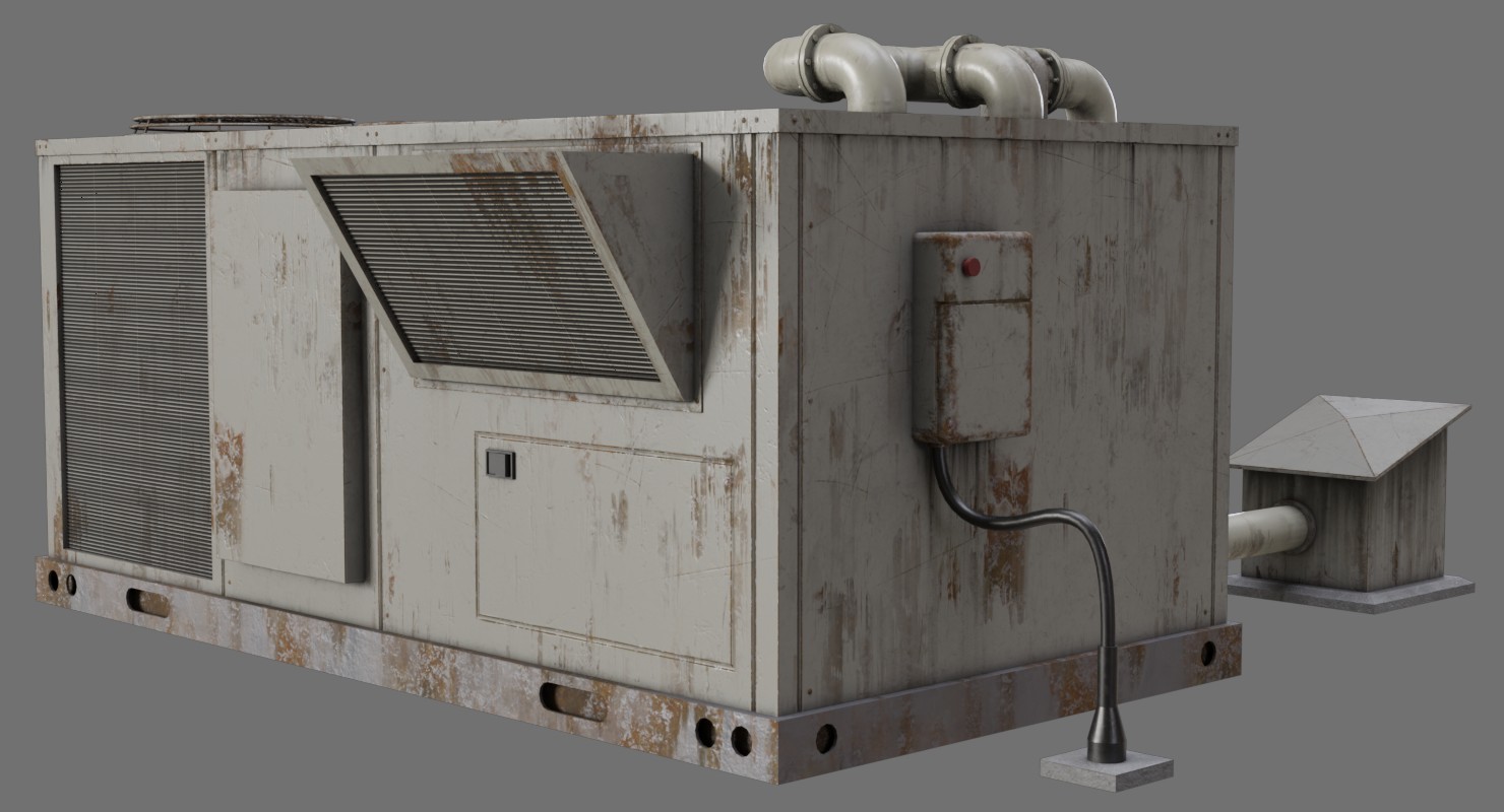 ArtStation - Rooftop AC Unit 1B | Game Assets