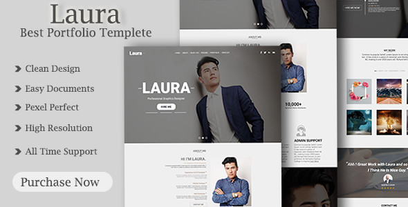ArtStation - Laura - Portfolio Template PSD | Artworks