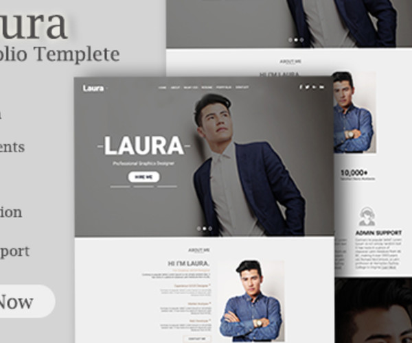 ArtStation - Laura - Portfolio Template PSD | Artworks