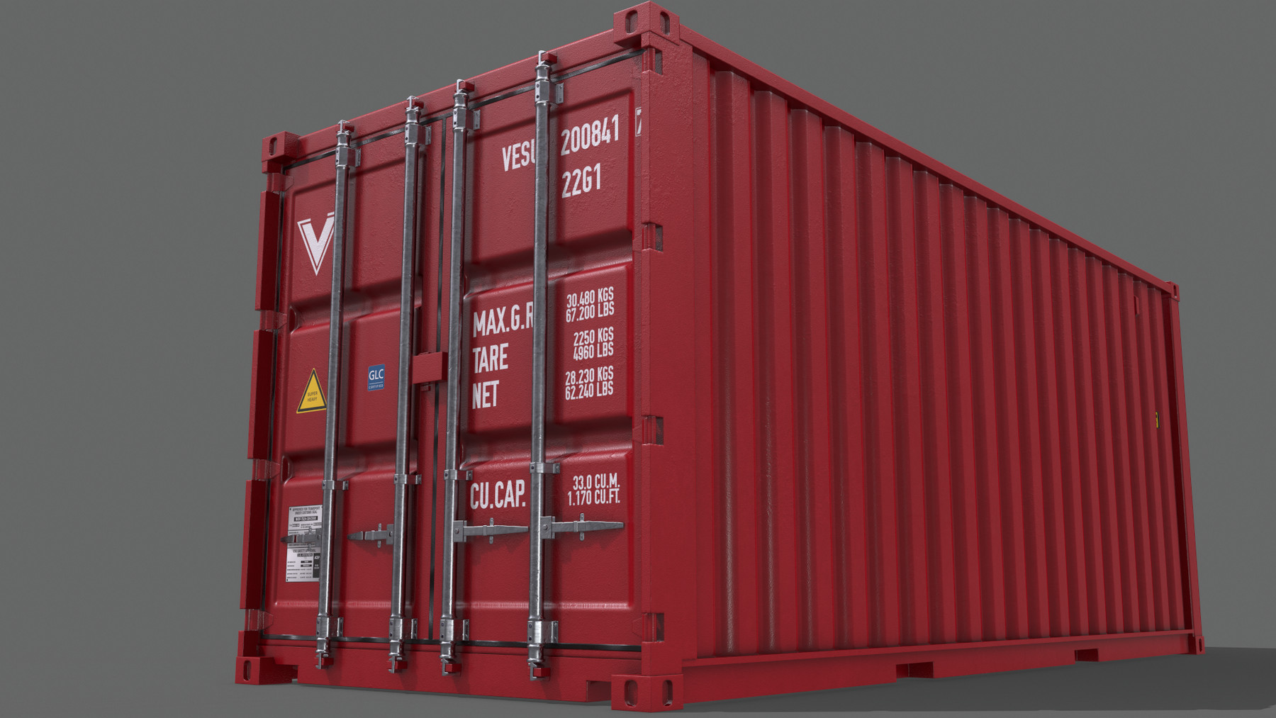 ArtStation - PBR 20 ft Shipping Cargo Container Version 2 - Red | Game ...