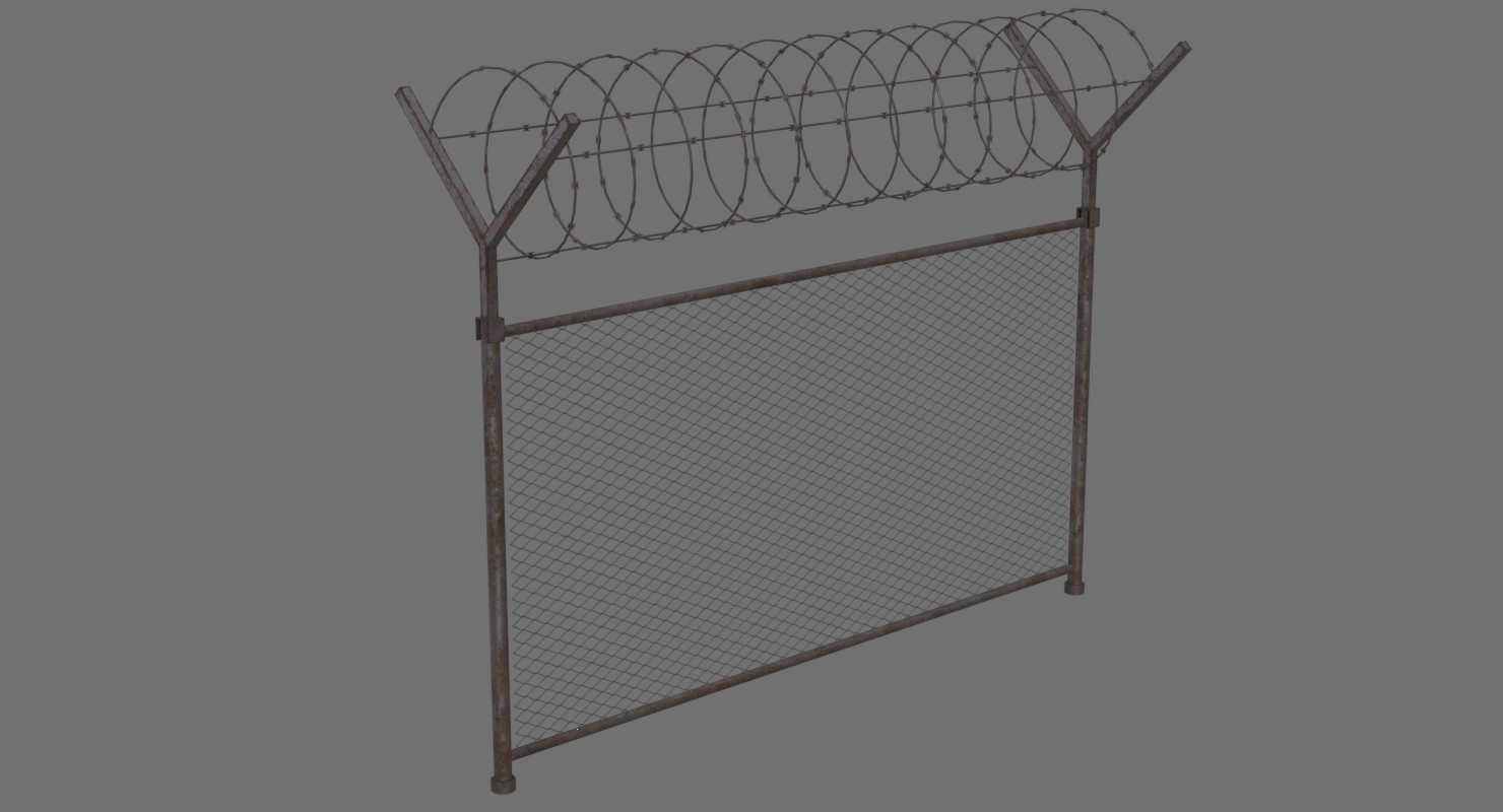 ArtStation - Barbed Wire Fence 1B | Game Assets