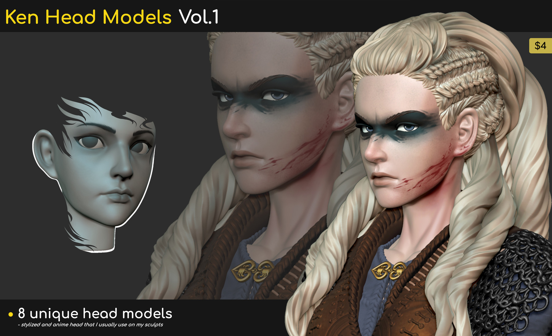 ArtStation - Ken Head Models Vol.1 | Resources