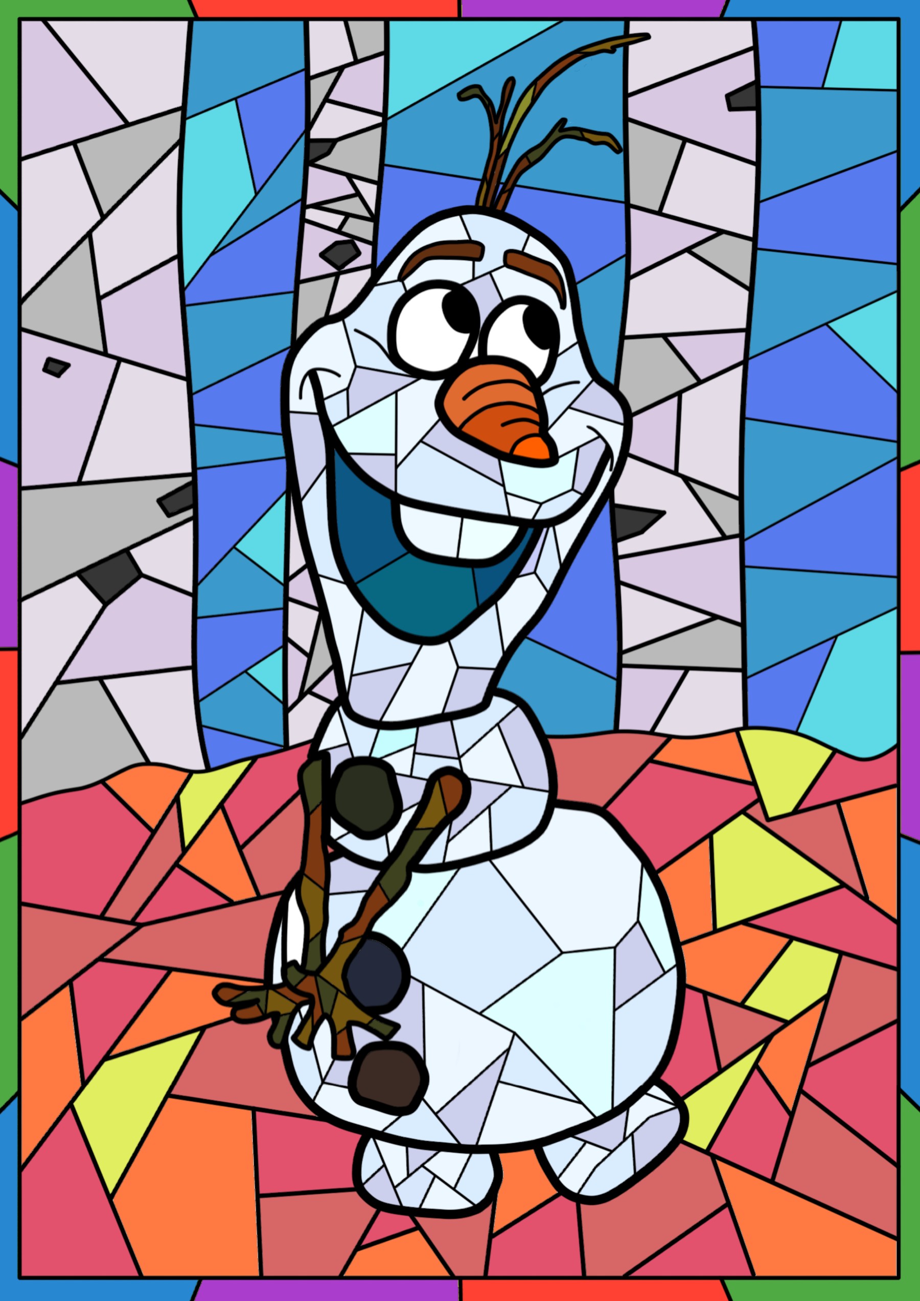 ArtStation - Olaf Stained Glass Digital Illustration | Artworks