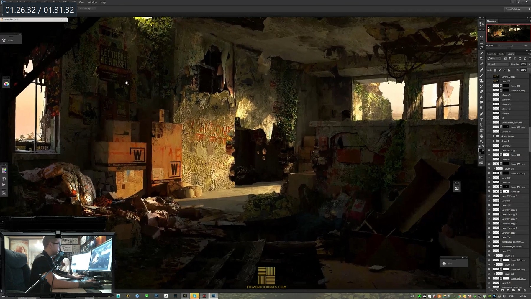 ArtStation - Tutorial "Заброшенная комната" Видео процесс + PSD | Tutorials