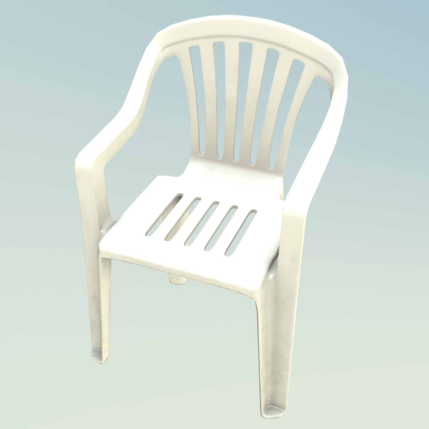 ArtStation - Garden Plastic Chair White - 3 versions | Game Assets